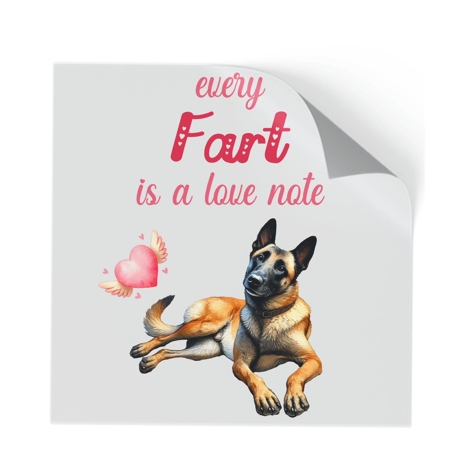 Every Fart is Love Note Belgian Malinois Guilty Face Happy Valentine's ...