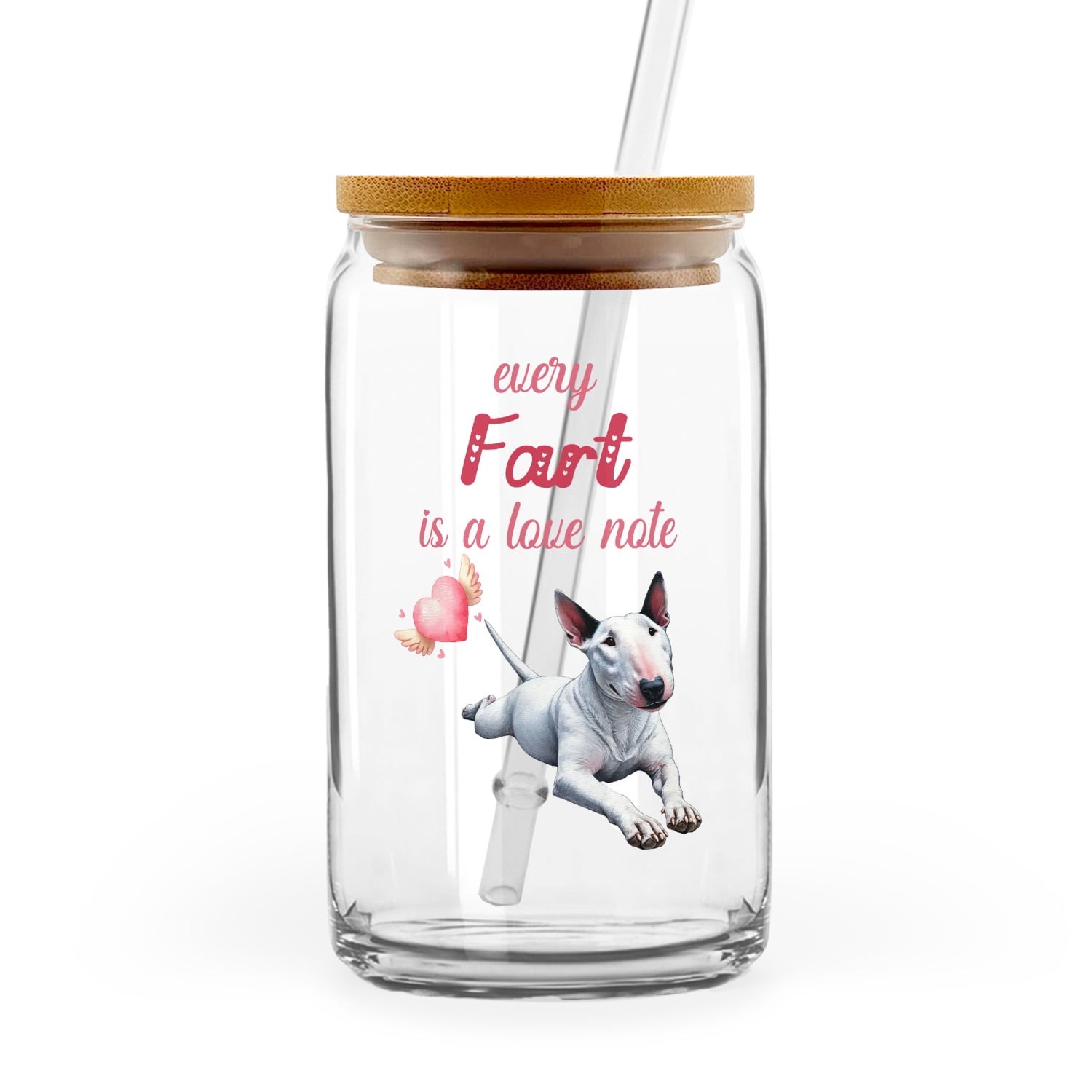 Every Fart is Love Note Bull Terrier Guilty Face Happy Valentine's 16oz ...
