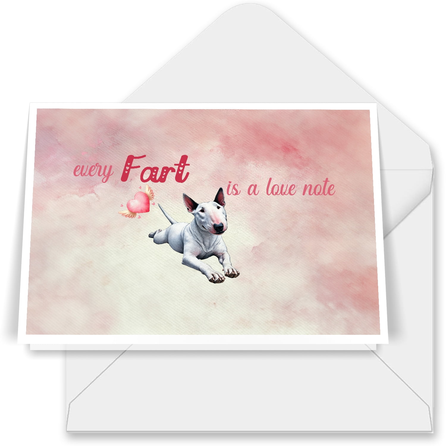 Every Fart is Love Note Bull Terrier Guilty Face Happy Valentine's ...