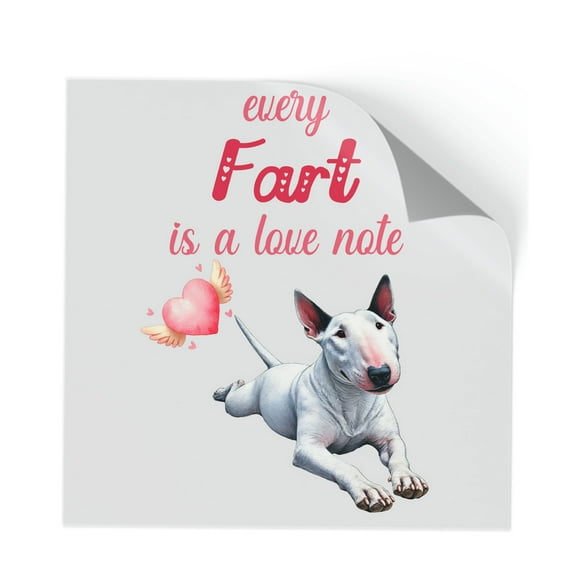 Every Fart is Love Note Bull Terrier Guilty Face Happy Valentine's ...