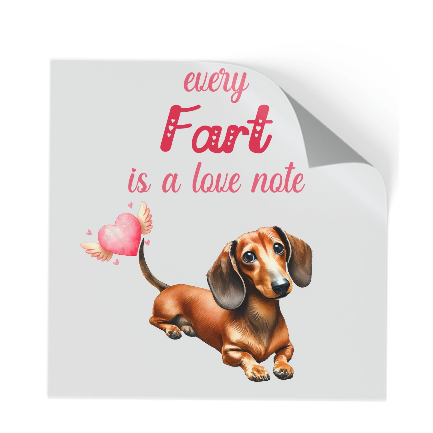 Every Fart is Love Note Dachshund Guilty Face Happy Valentine's Cutout ...