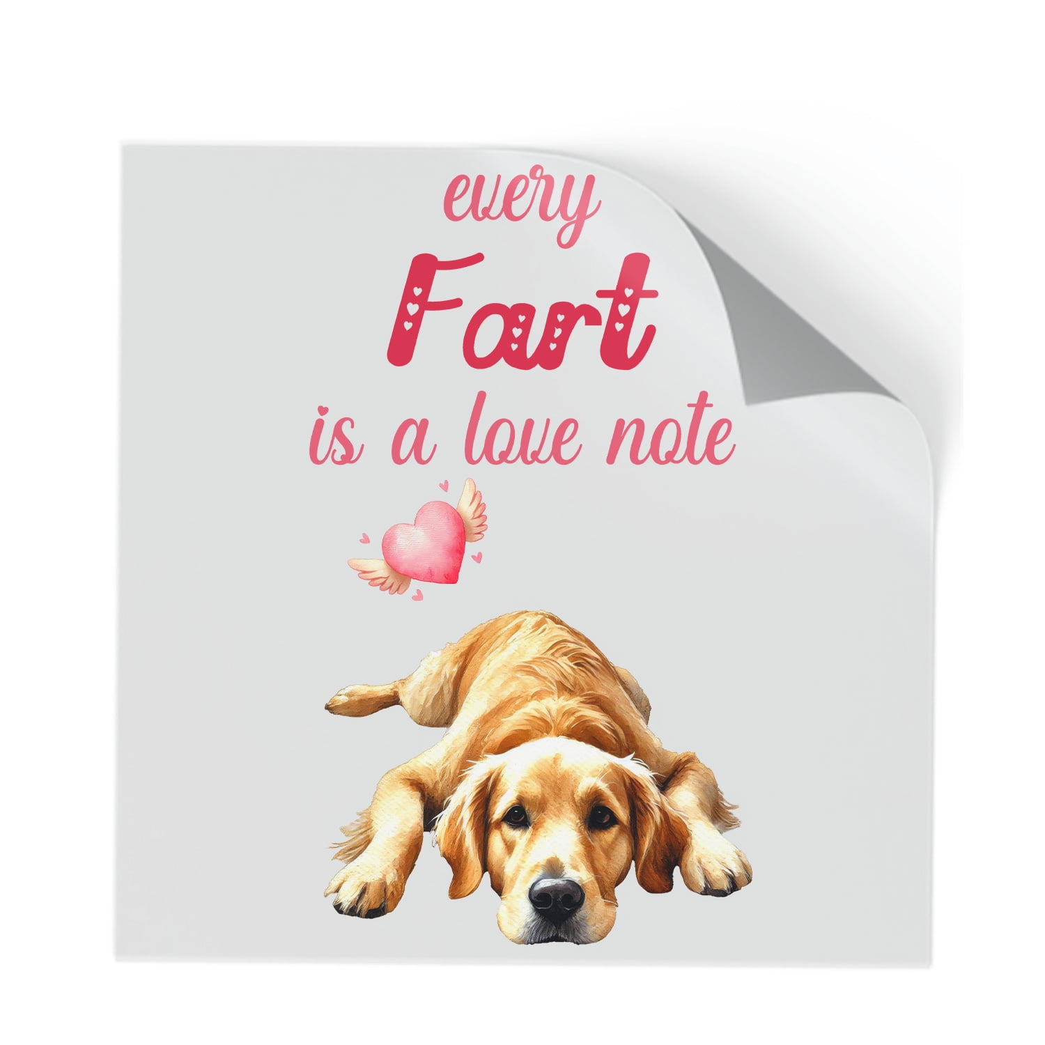 Every Fart is Love Note Golden Retriever Guilty Face Happy Valentine's ...