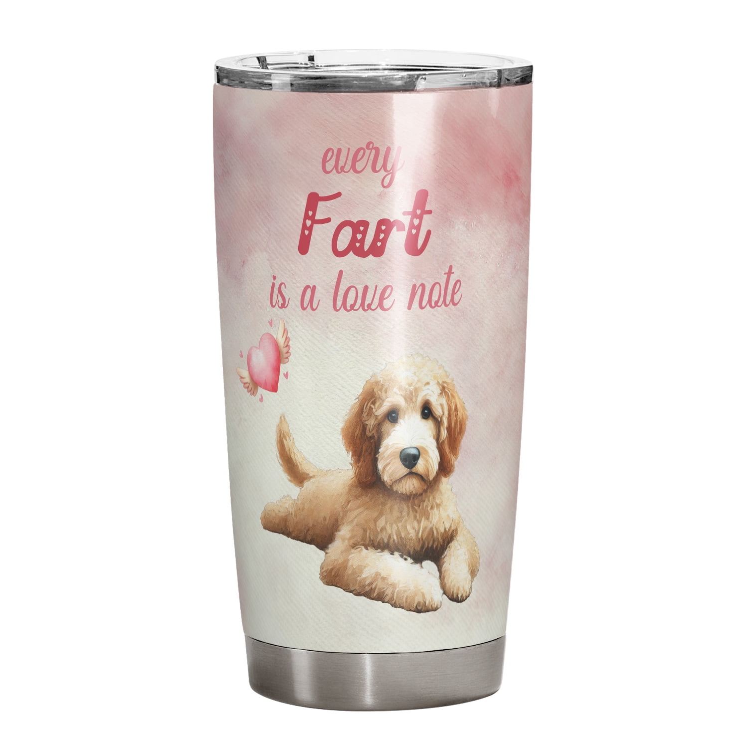 Every Fart is Love Note Goldendoodle Guilty Face Happy Valentine's 20oz ...