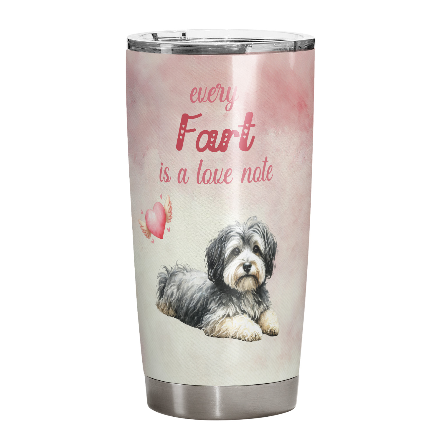 Every Fart is Love Note Havanese Guilty Face Happy Valentine's 20oz ...