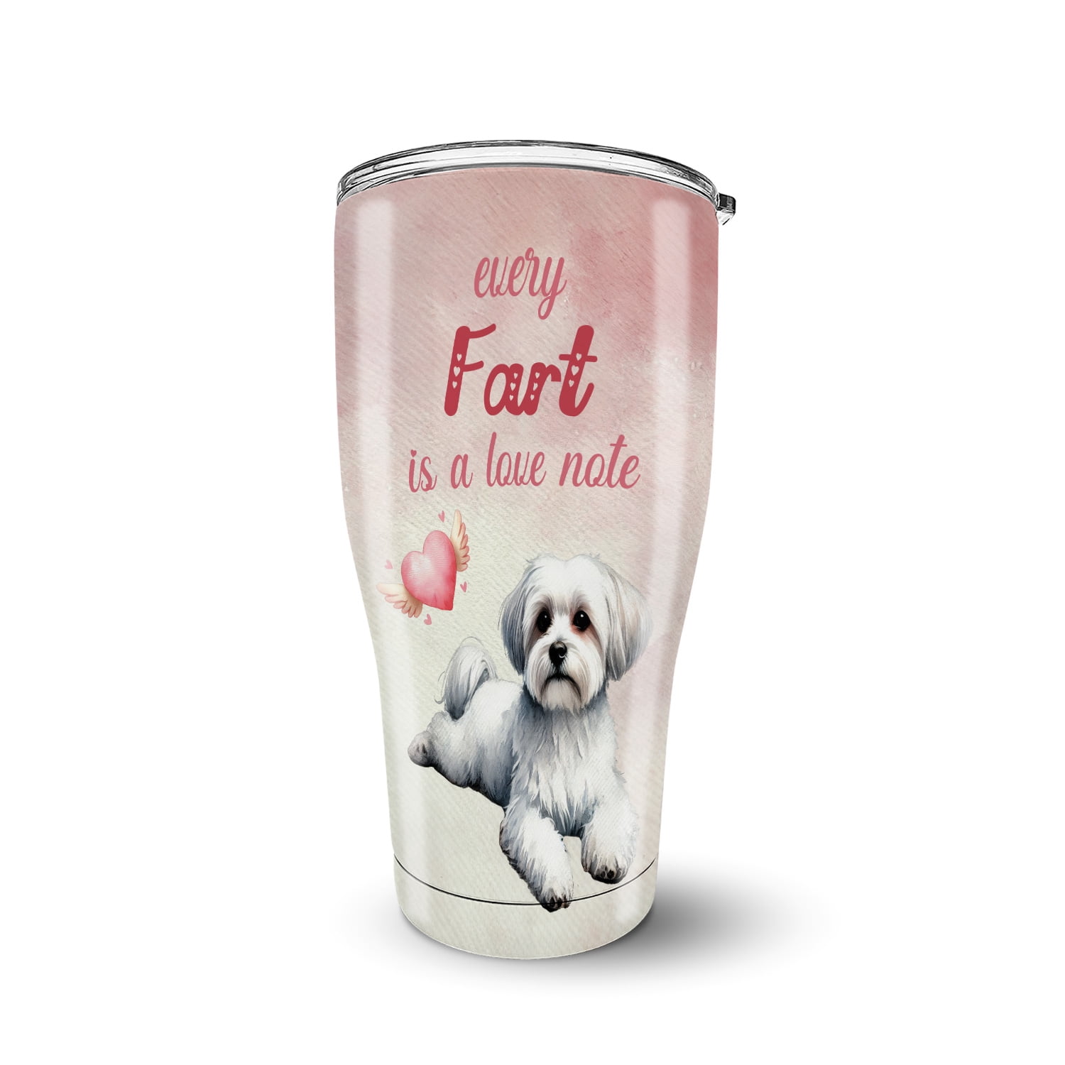 Every Fart is Love Note Maltese Guilty Face Happy Valentine's 30oz ...