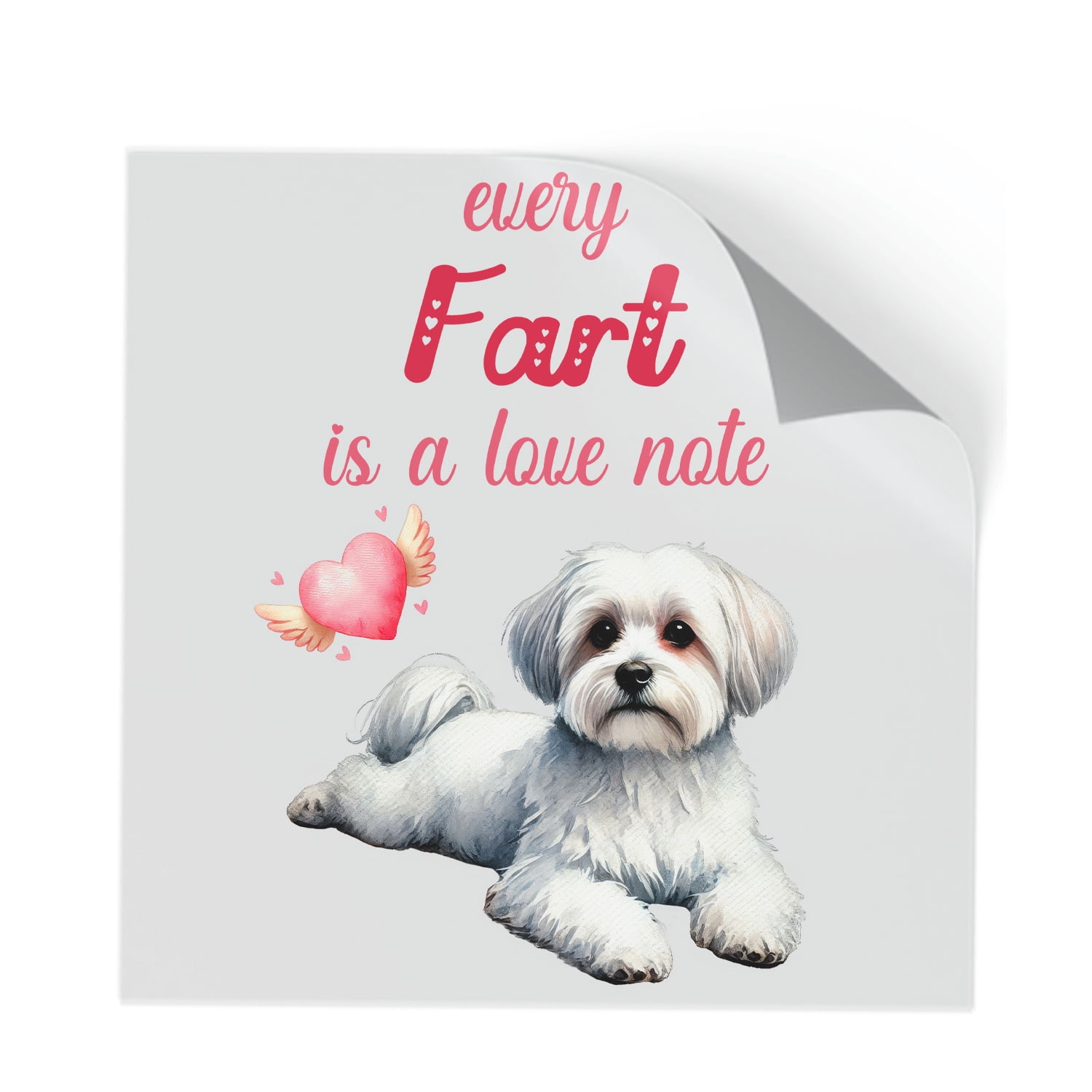 Every Fart is Love Note Maltese Guilty Face Happy Valentine's Cutout ...