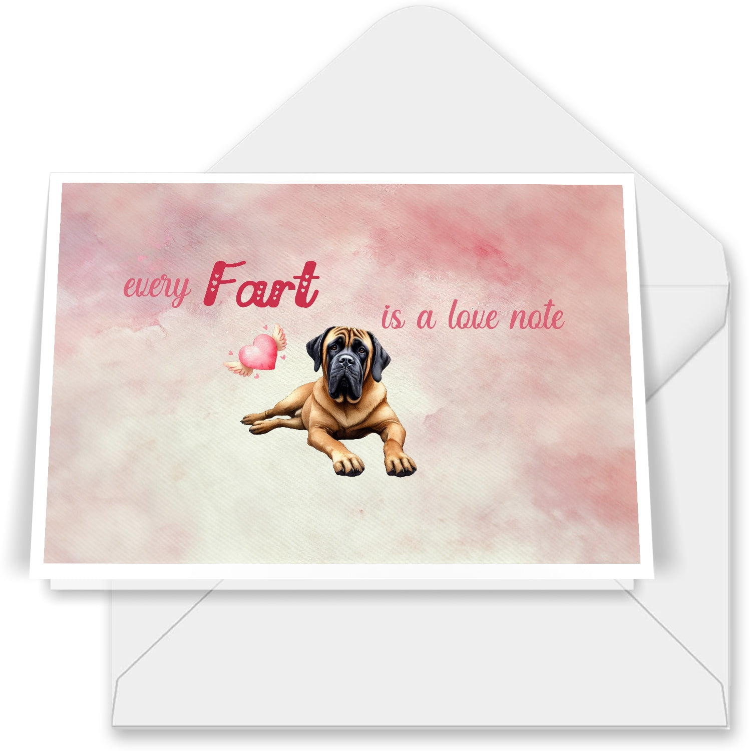 Every Fart is Love Note Mastiff Guilty Face Happy Valentine's 7x5in ...