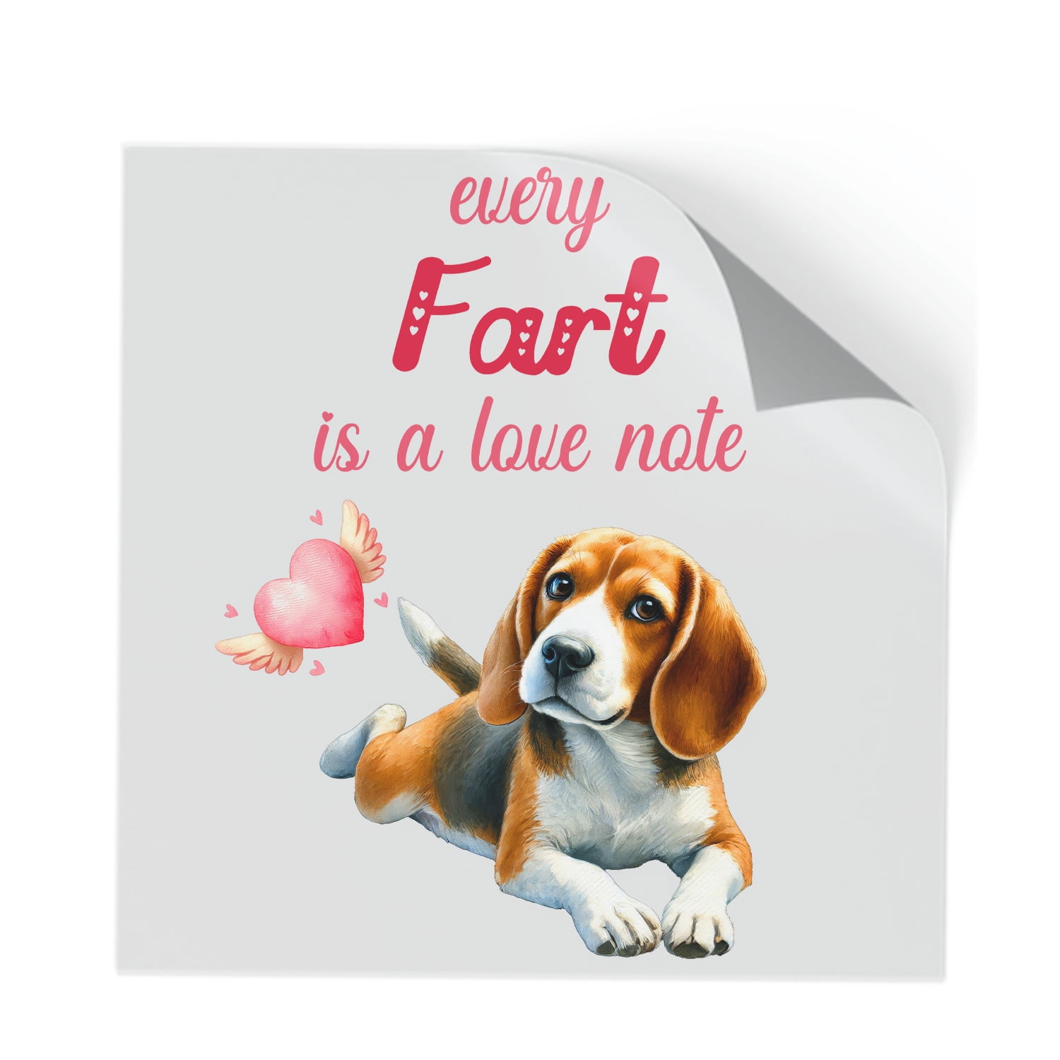 Every Fart is Love Note Beagle Guilty Face Happy Valentine's Cutout ...