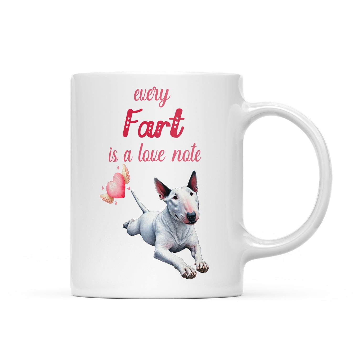 Every Fart is Love Note Bull Terrier Guilty Face Happy Valentine's Mug ...