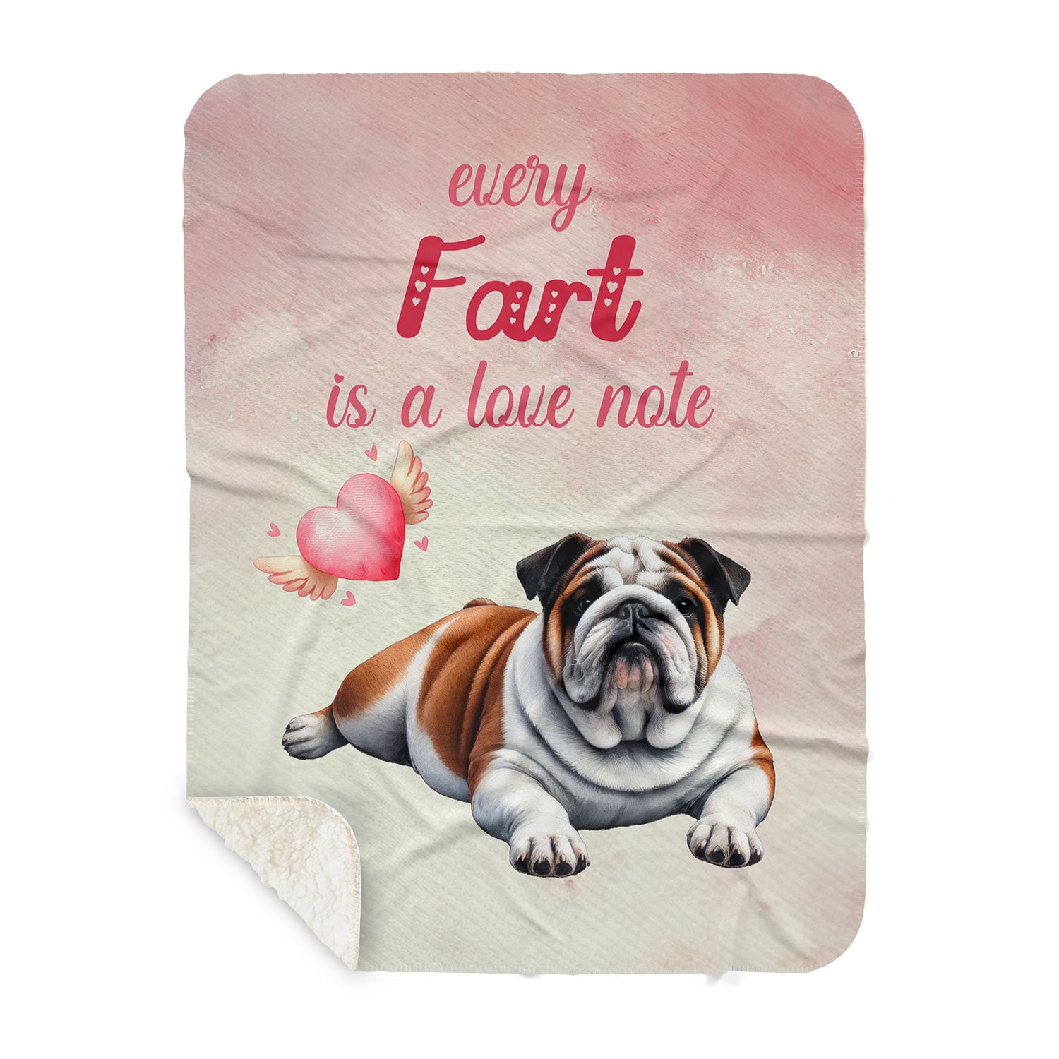 Every Fart is Love Note Bulldog Guilty Face Happy Valentine's Cozy ...