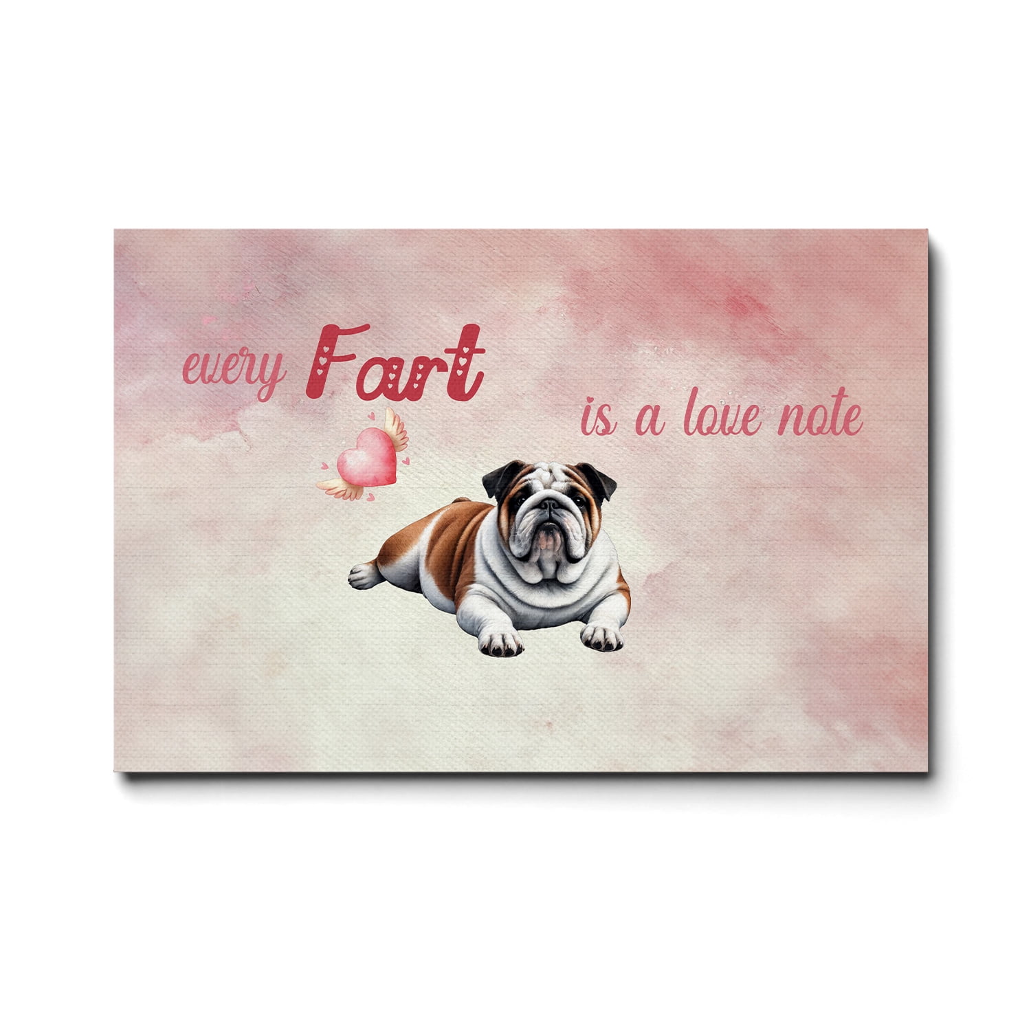 Every Fart is Love Note Bulldog Guilty Face Happy Valentine's ...