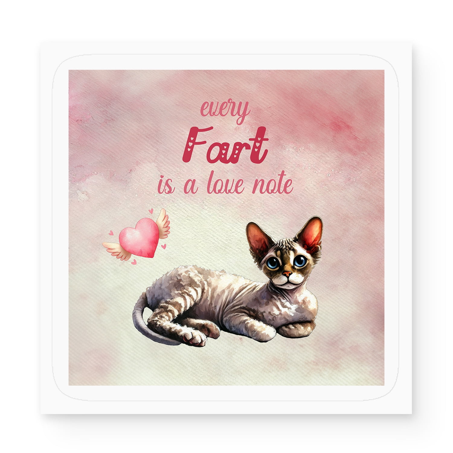 Every Fart is Love Note Devon Rex Guilty Face Happy Valentine's Vinyl ...