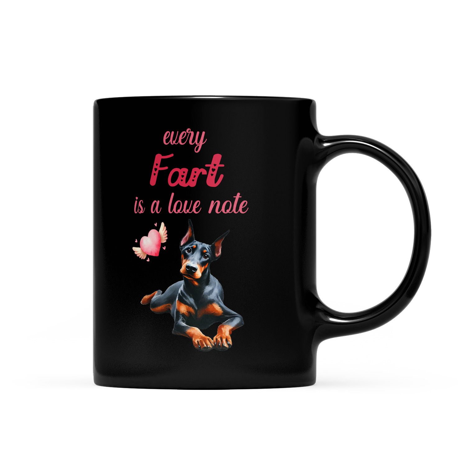 Every Fart is Love Note Doberman Pinscher Guilty Face Happy Valentine's ...
