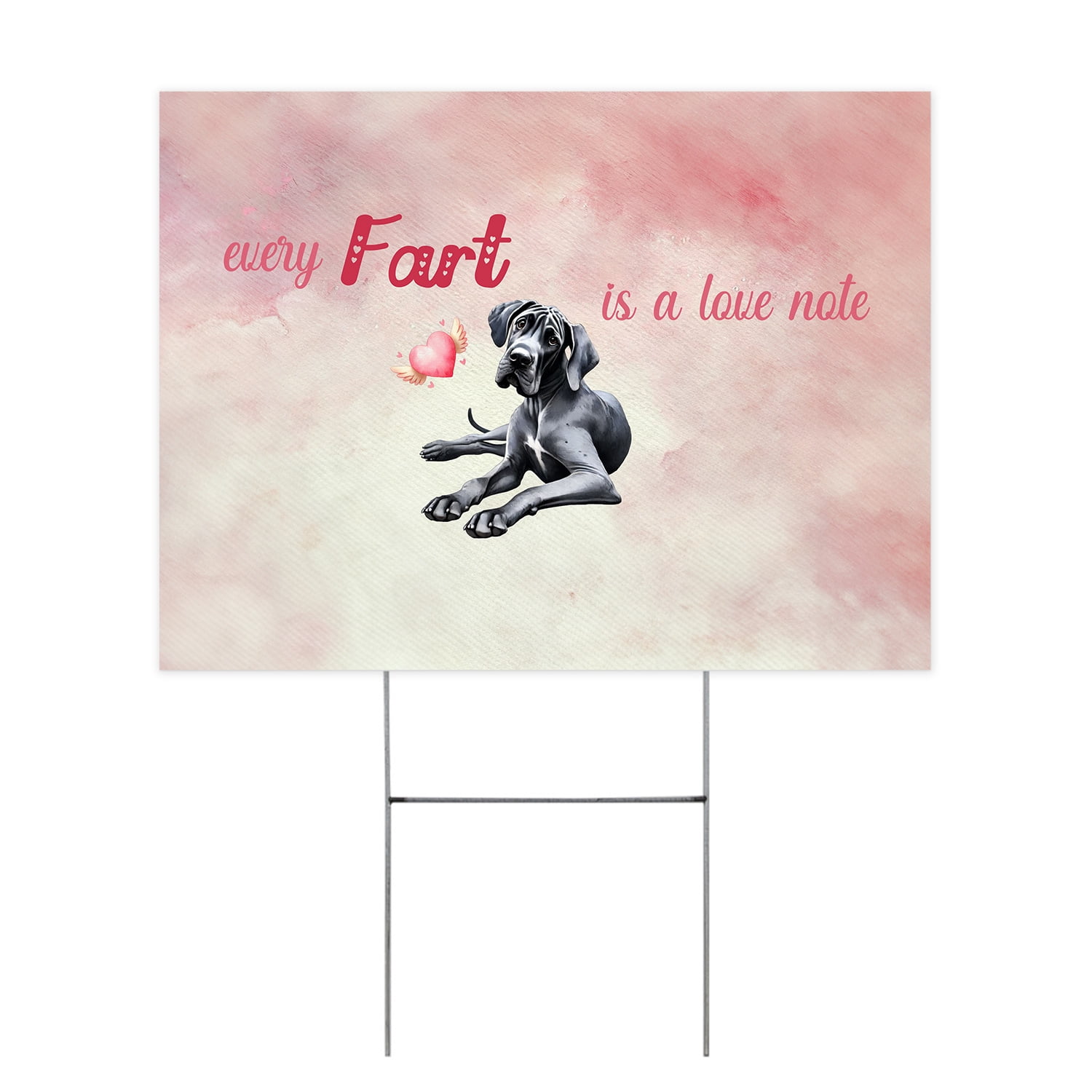 Every Fart is Love Note Great Dane Guilty Face Happy Valentine's Yard ...