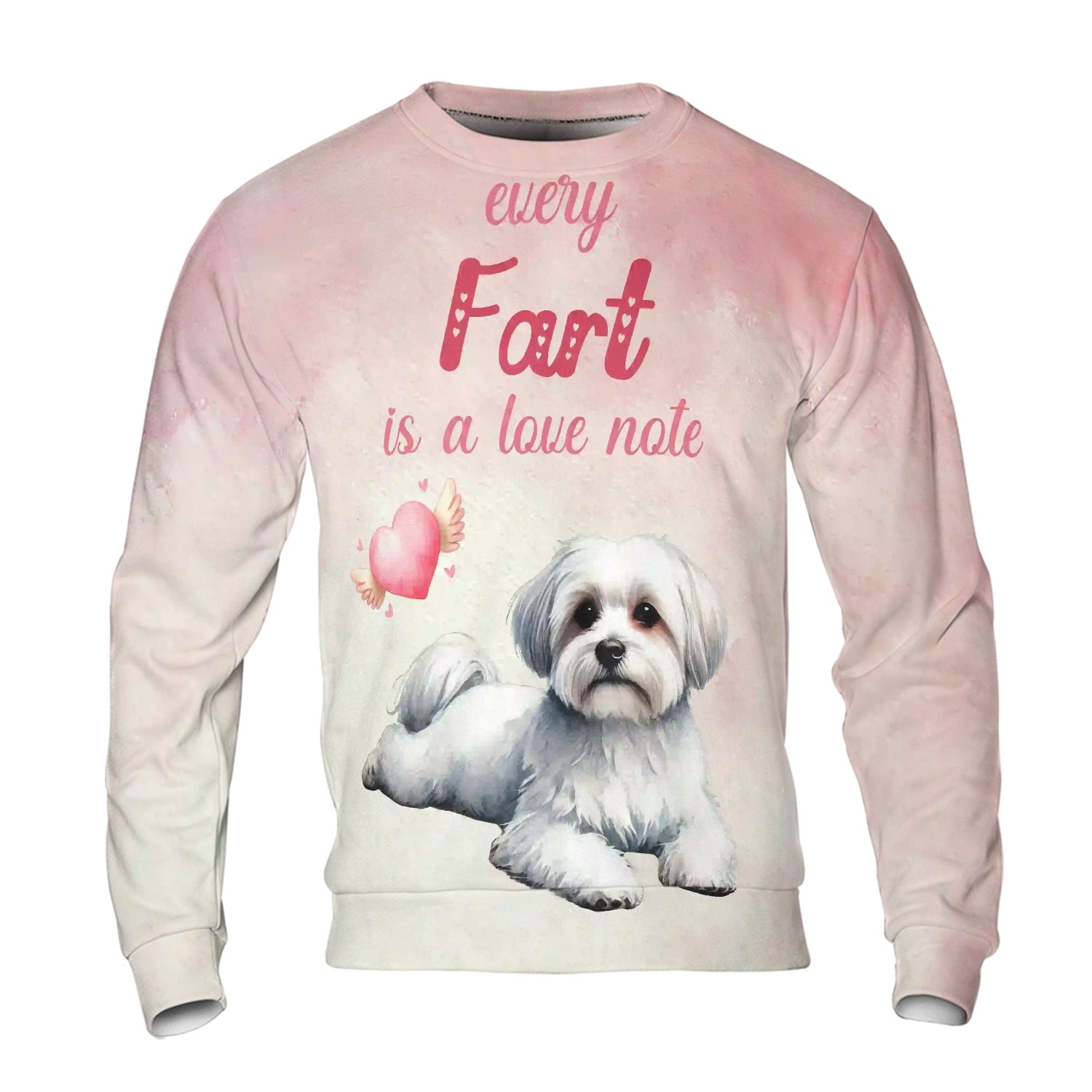 Every Fart is Love Note Maltese Guilty Face Happy Valentine's All Over ...