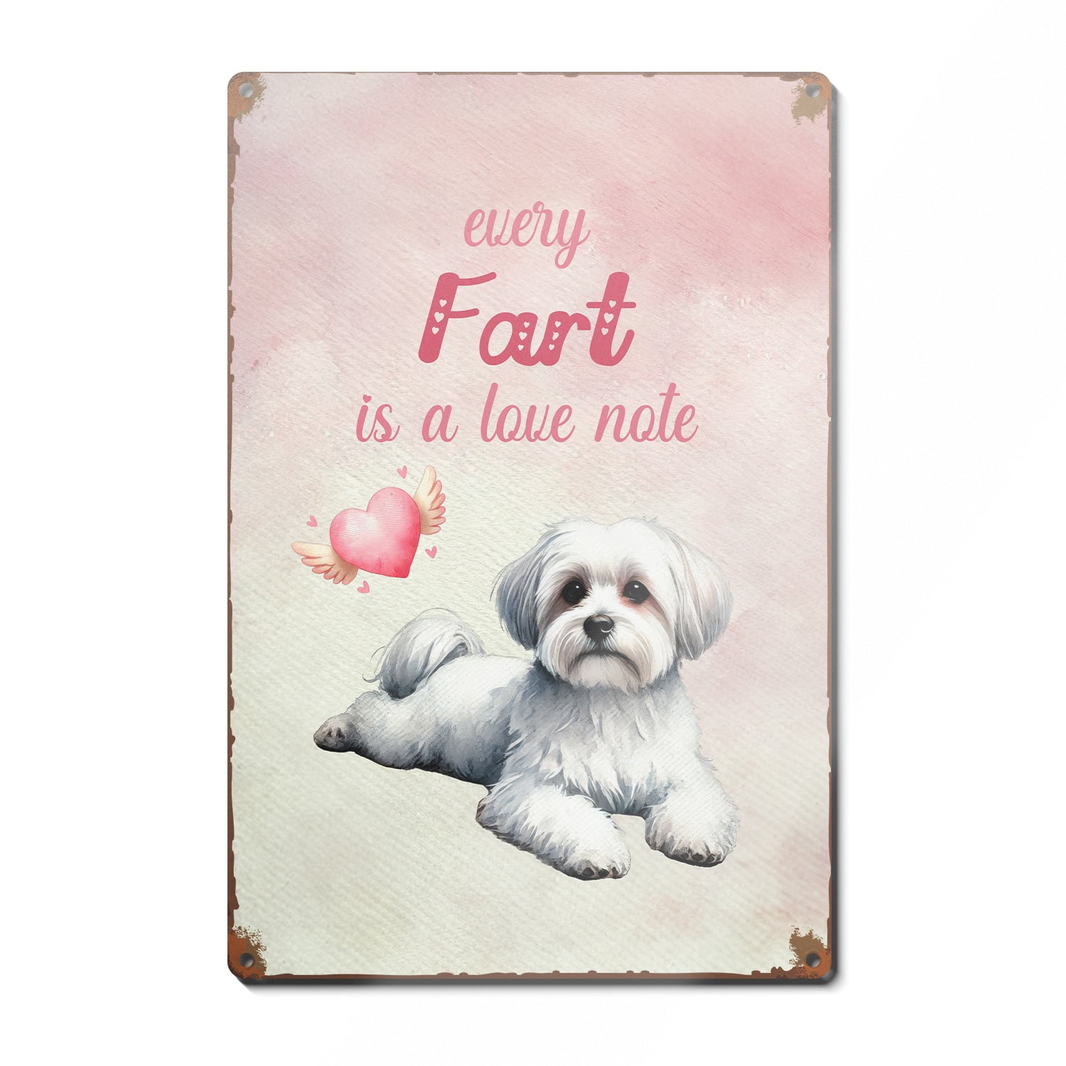 Every Fart is Love Note Maltese Guilty Face Happy Valentine's Vertical ...