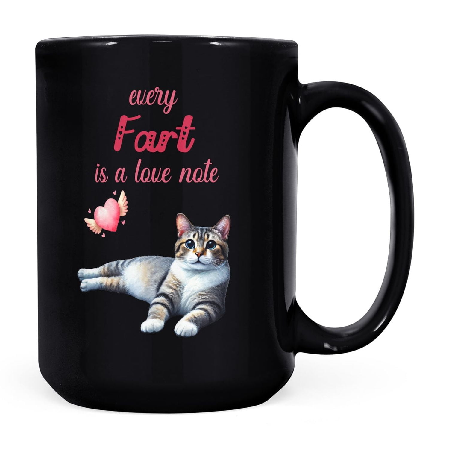 Every Fart is Love Note Manx Guilty Face Happy Valentine's Mug Cat ...