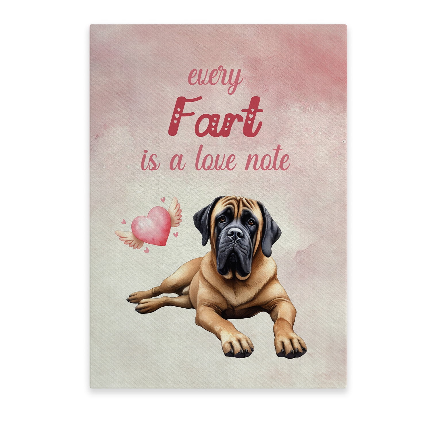 Every Fart is Love Note Mastiff Guilty Face Happy Valentine's Vertical ...