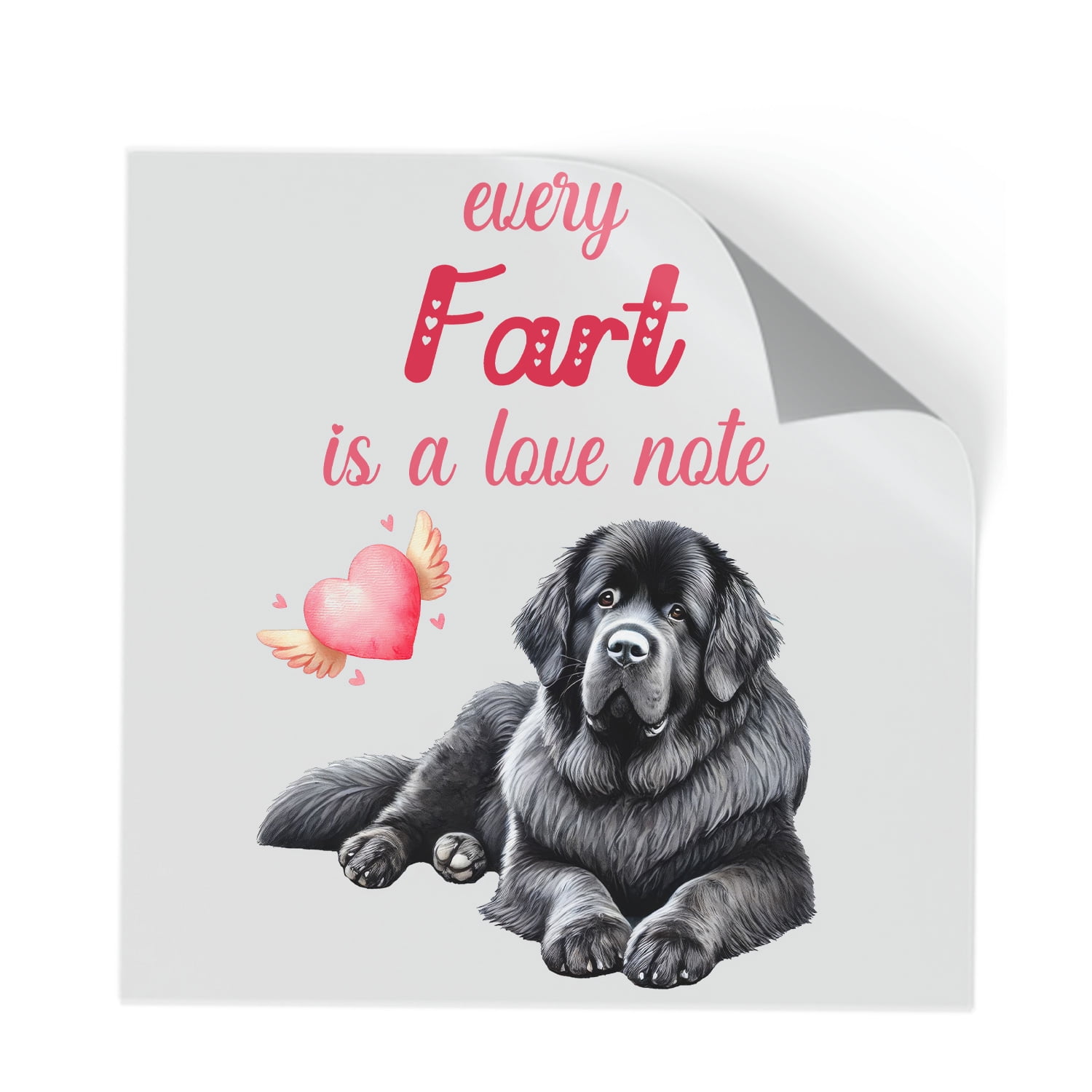 Every Fart is Love Note Newfoundland Guilty Face Happy Valentine's ...