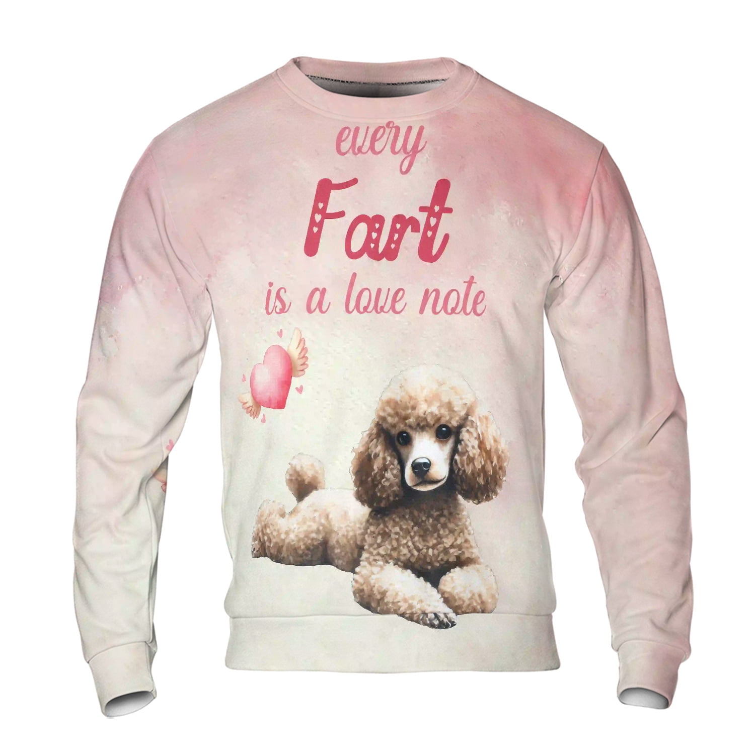 Every Fart is Love Note Poodle Guilty Face Happy Valentine's All Over ...