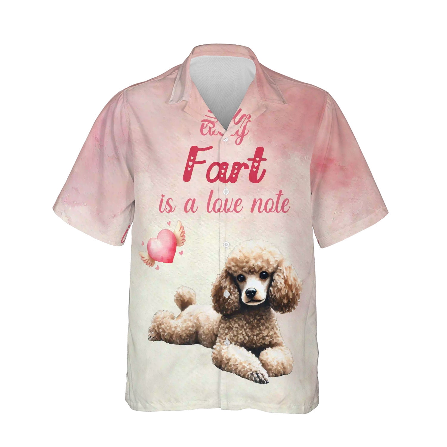 Every Fart is Love Note Poodle Guilty Face Happy Valentine's Hawaiian ...