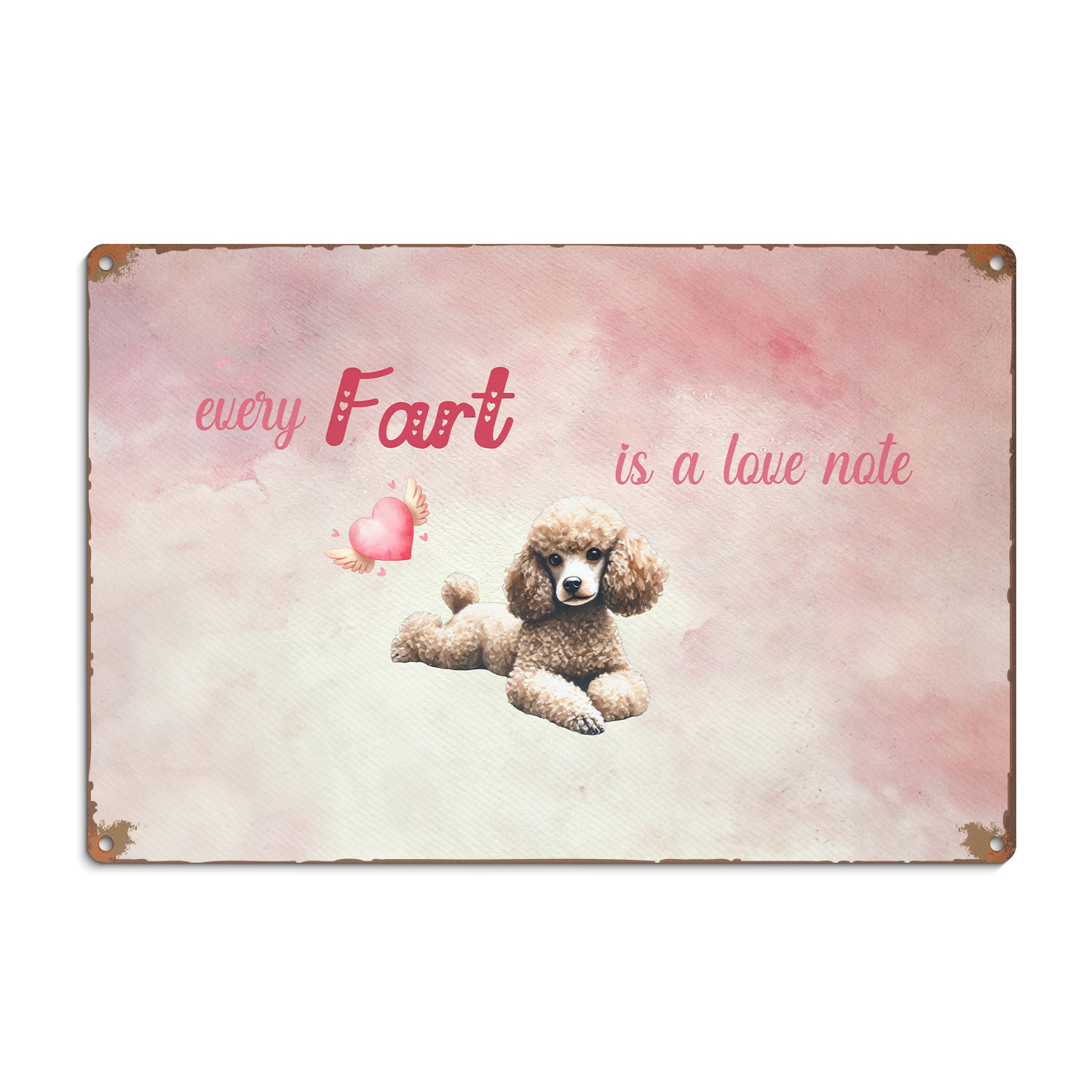 Every Fart is Love Note Poodle Guilty Face Happy Valentine's Horizontal ...