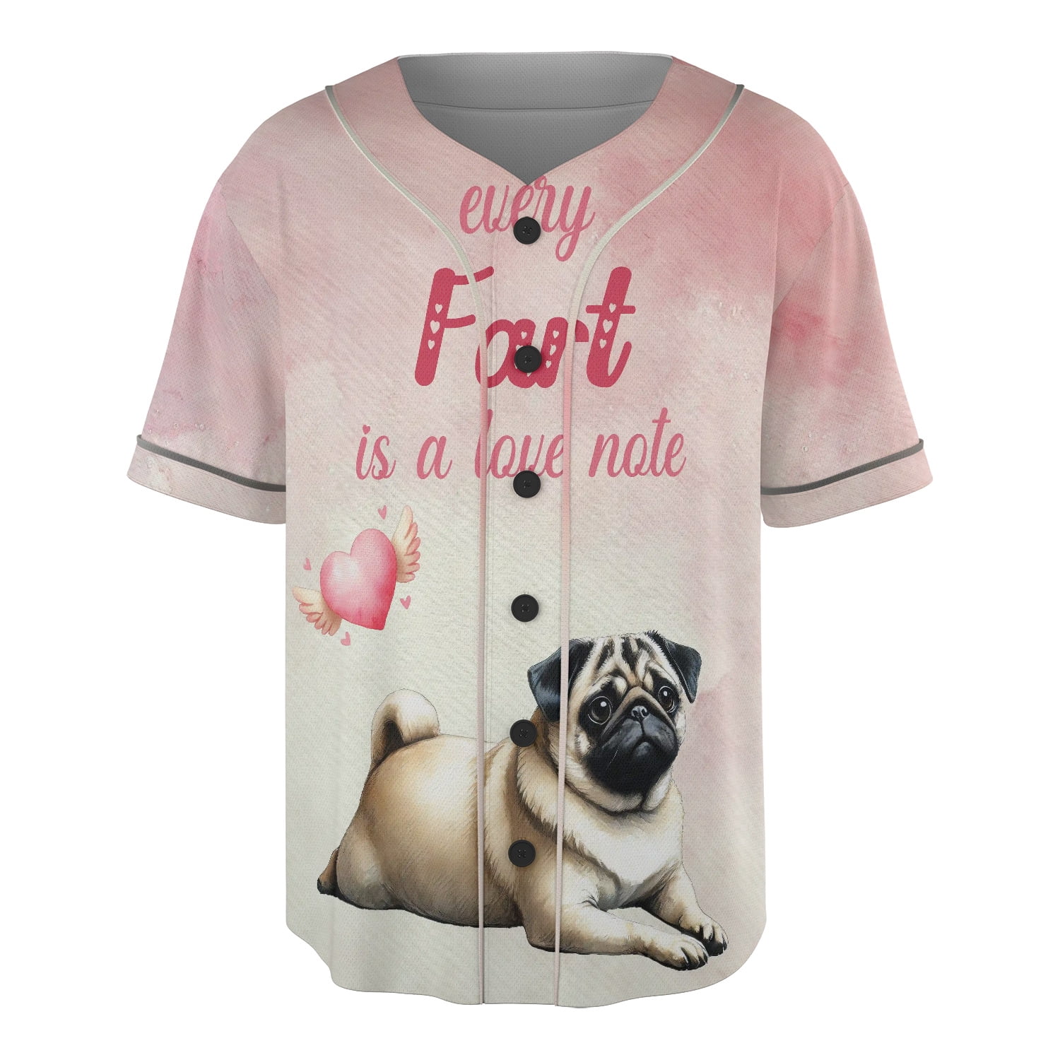 Every Fart is Love Note Pug Guilty Face Happy Valentine's All Over ...