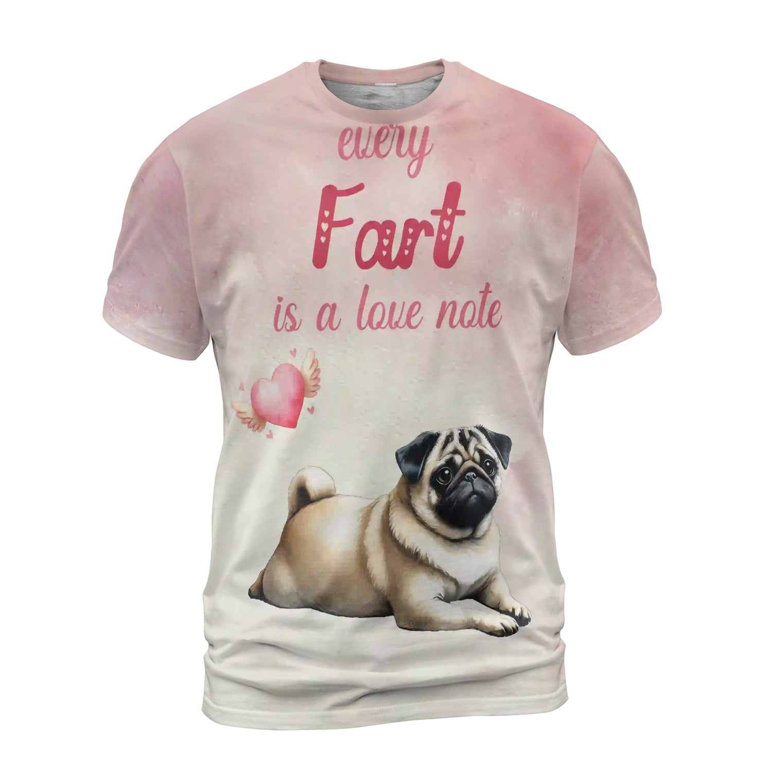 Every Fart is Love Note Pug Guilty Face Happy Valentine's All Over ...