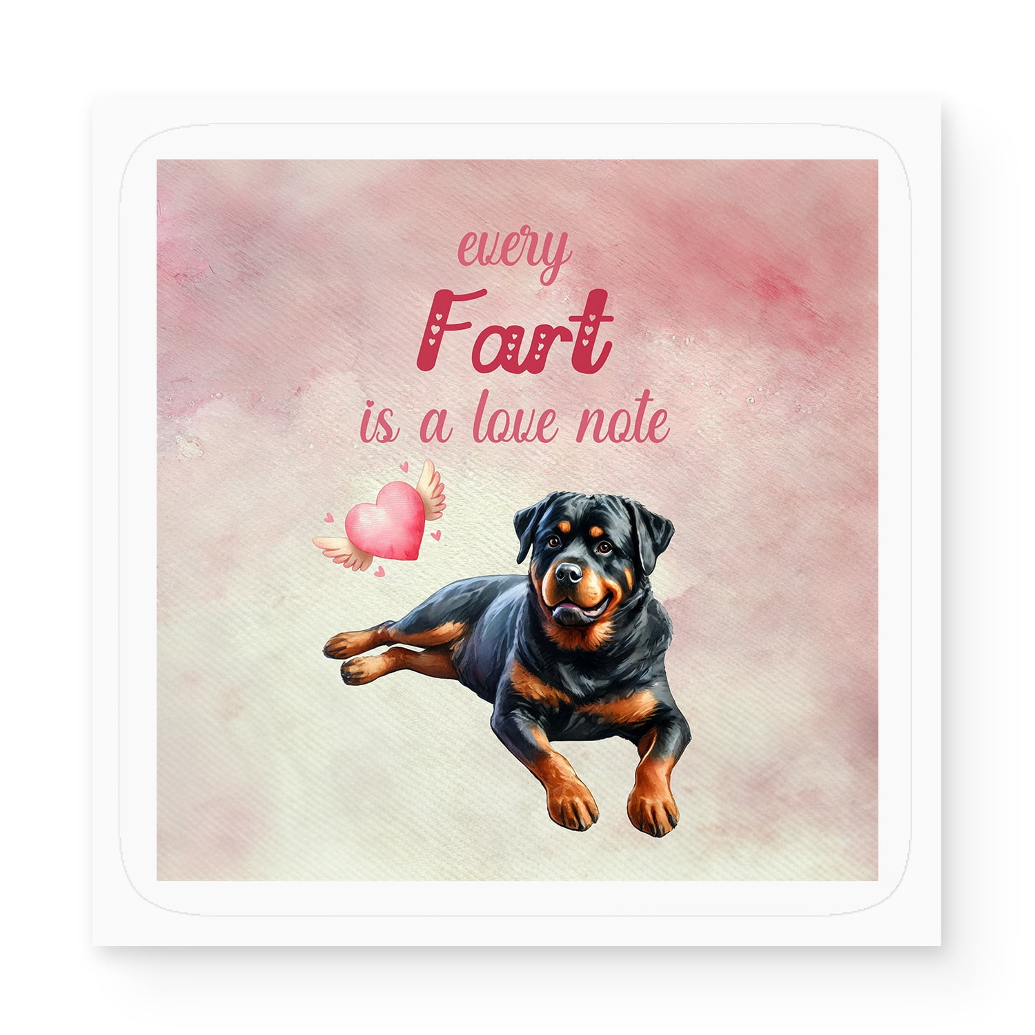Every Fart is Love Note Rottweiler Guilty Face Happy Valentine's Vinyl ...