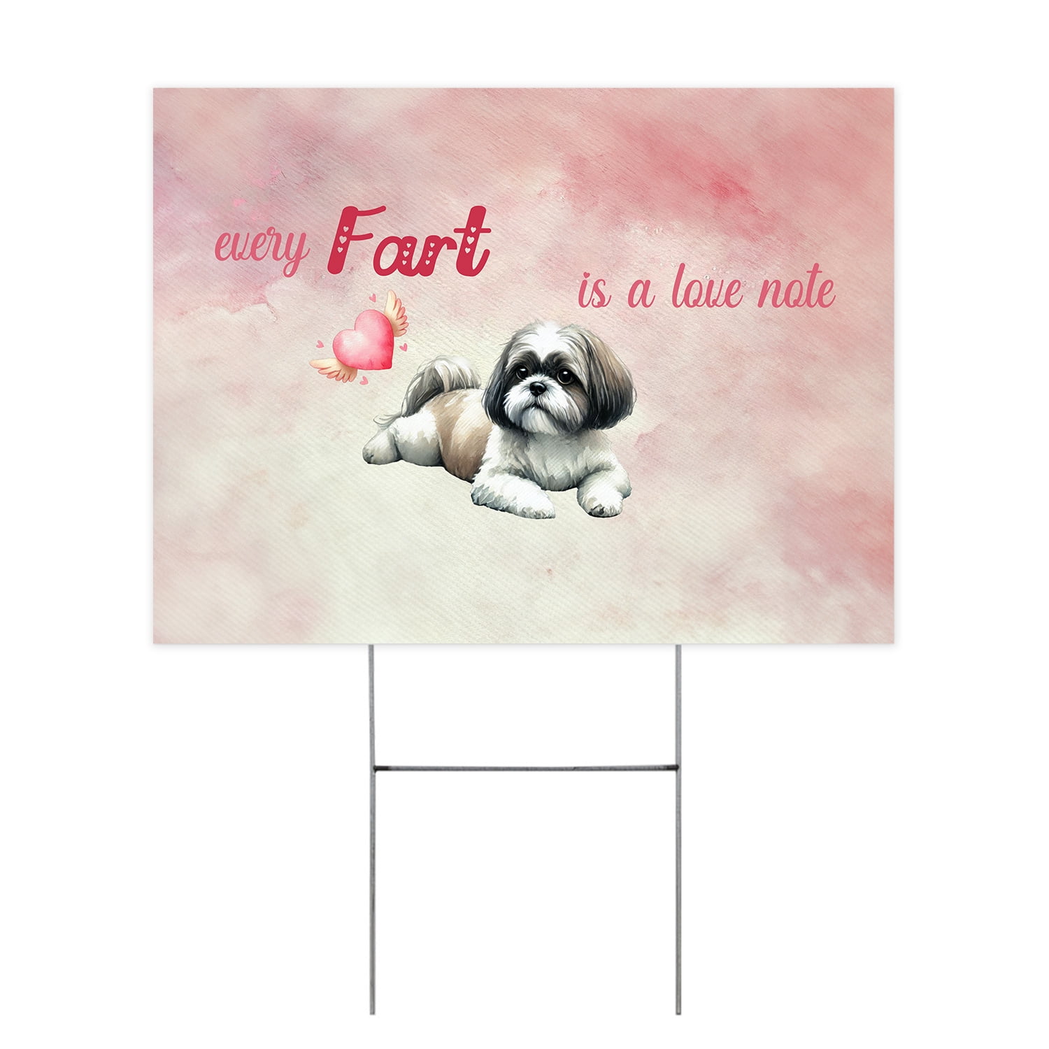 Every Fart is Love Note Shih Tzu Guilty Face Happy Valentine's Yard ...