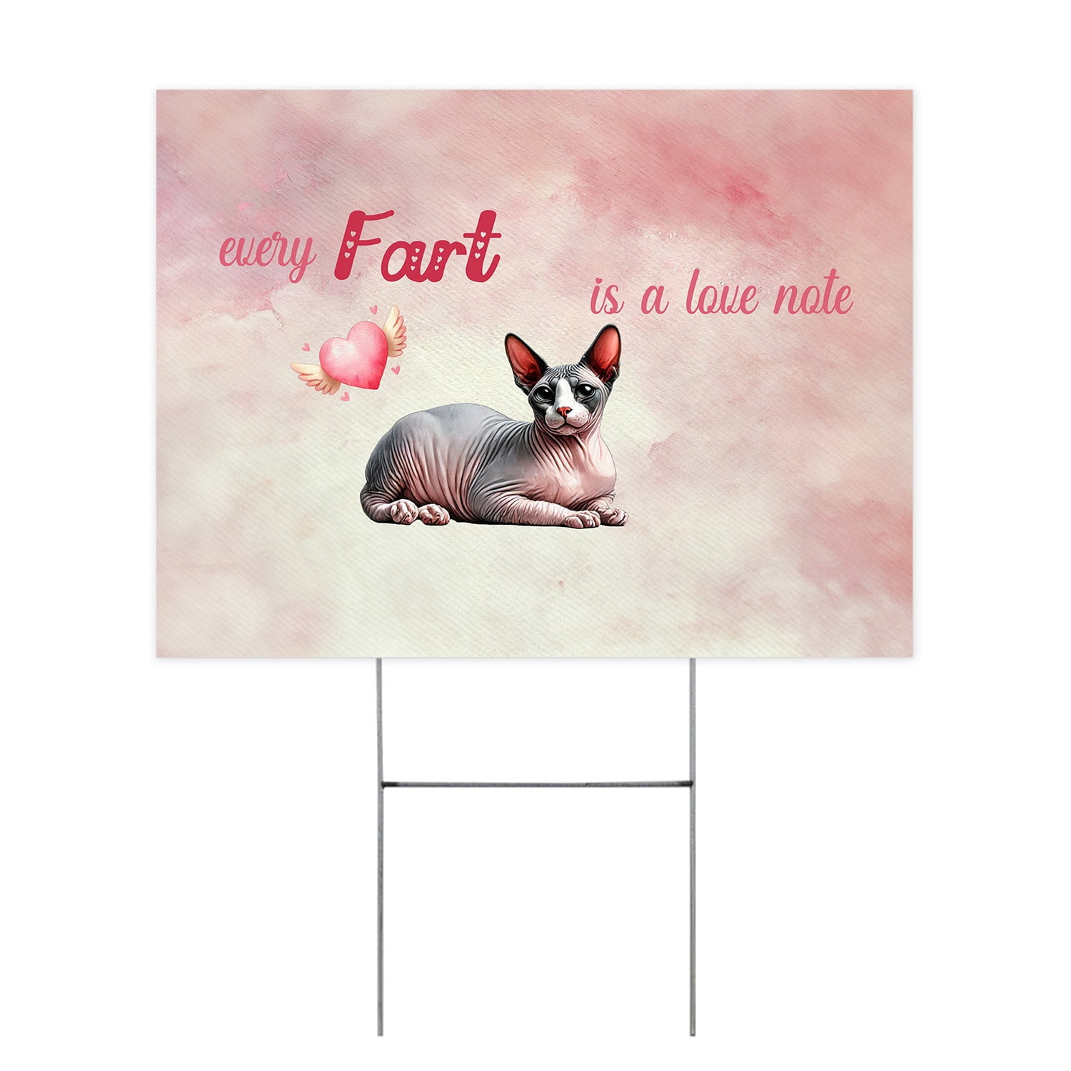 Every Fart is Love Note Sphynx Guilty Face Happy Valentine's Yard Sign ...