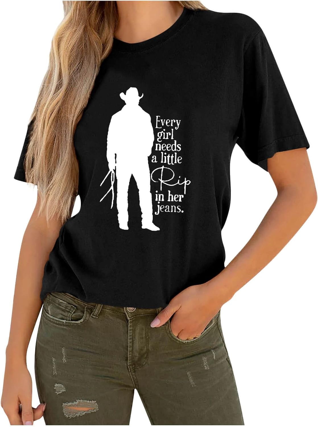 Every Girl Needs A Little Rip in Her Jeans T Shirt for Women Funny ...