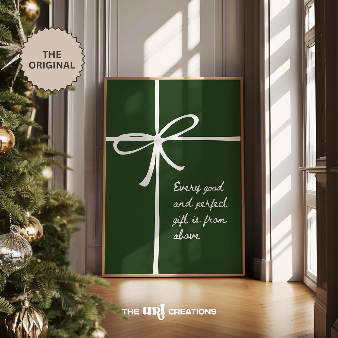 Every Good And Perfect Gift Print, Christian Wall Art Green, Bible ...