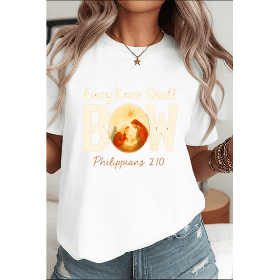 Every Knee Shall Bow Nativity Philippians Bible Verse Unisex T-Shirt up ...