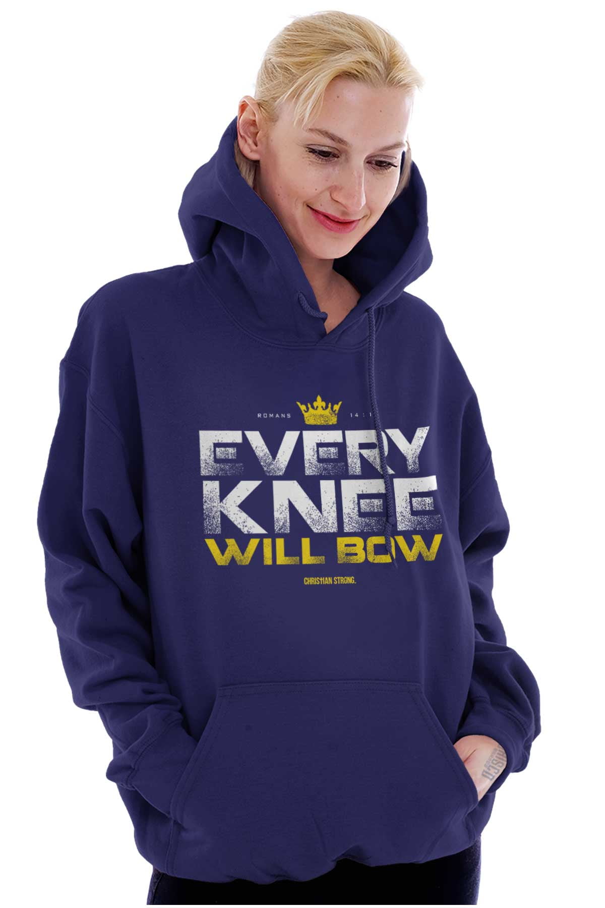 Every Knee Will Bow Scripture Hoodie Sweatshirt Women Men Brisco Brands X - Walmart.com