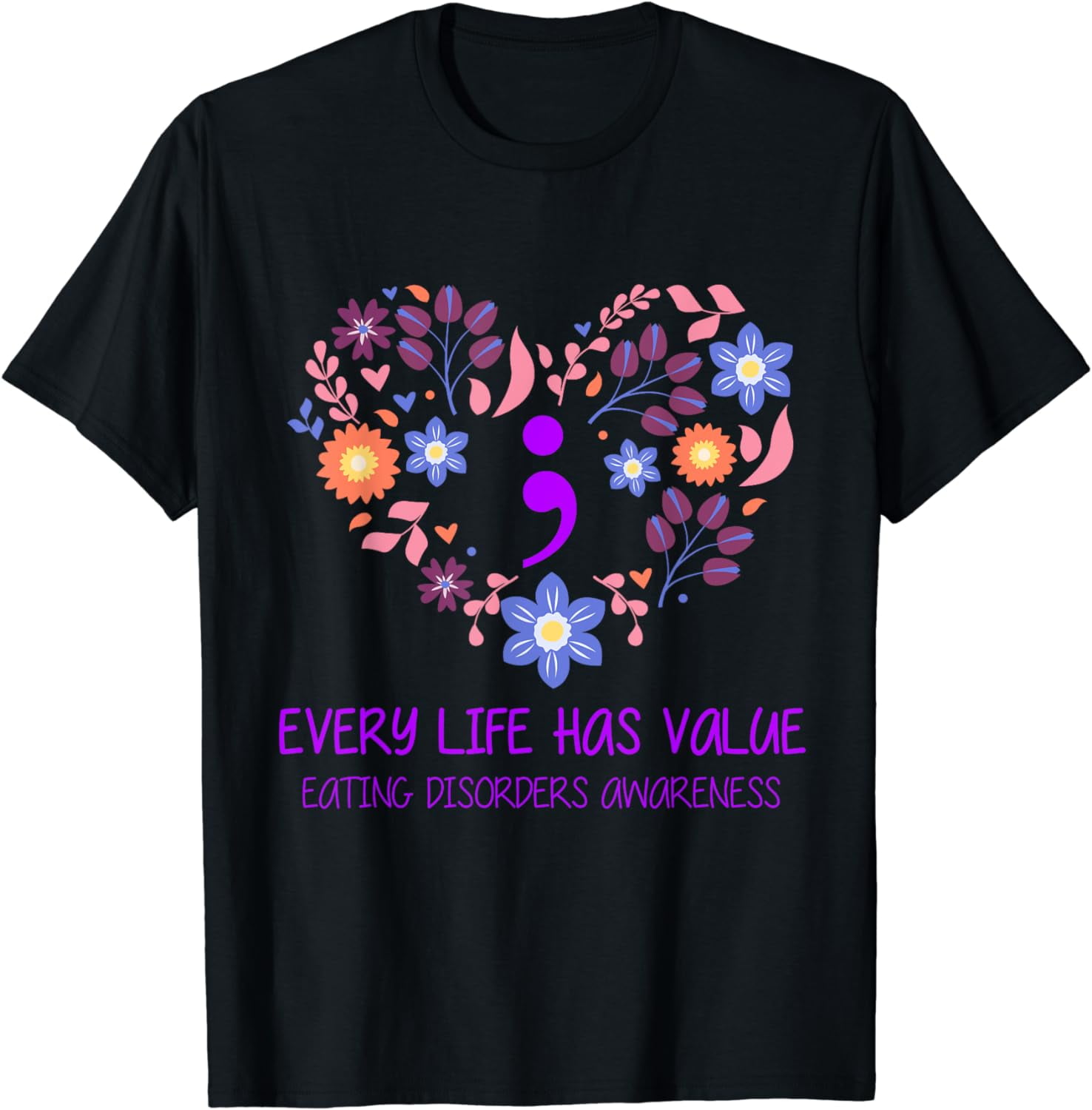 Every Life Has Value Semicolon Eating Disorders Awareness - Walmart.com