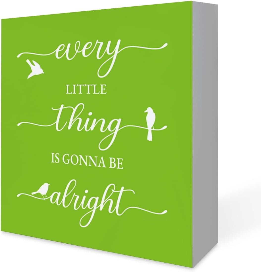 Every Little Thing is Gonna Be Alright Birds Wooden Box Sign Farmhouse ...
