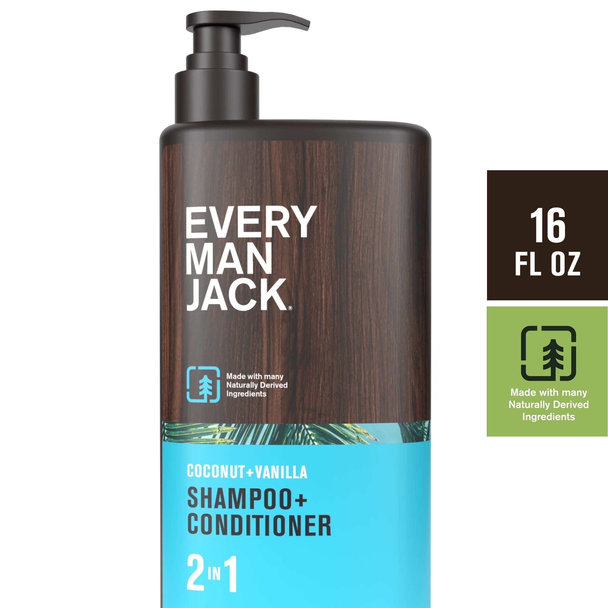 Every Man Jack Coconut + Vanilla Daily 2-in-1 Shampoo and Conditioner ...