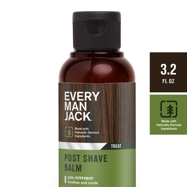 Every Man Jack Men's Post Shave Balm, Cools Skin & Naturally Derived, 3 ...