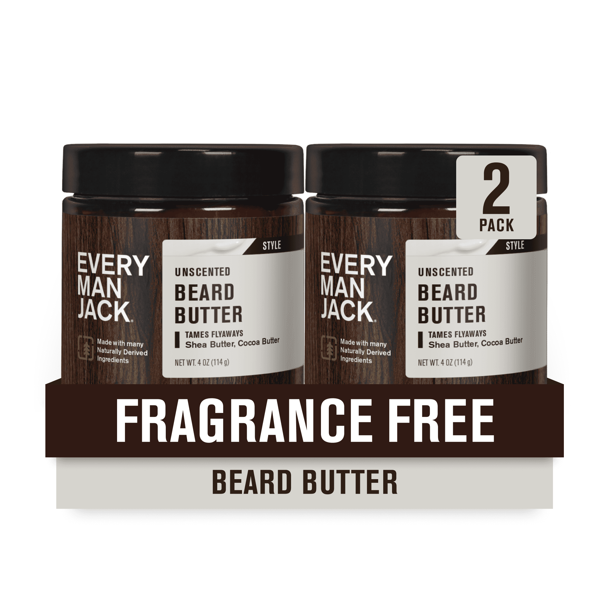 Every Man Jack Mens Beard Butter, Unscented, 2pack - 4oz ea - Walmart.com
