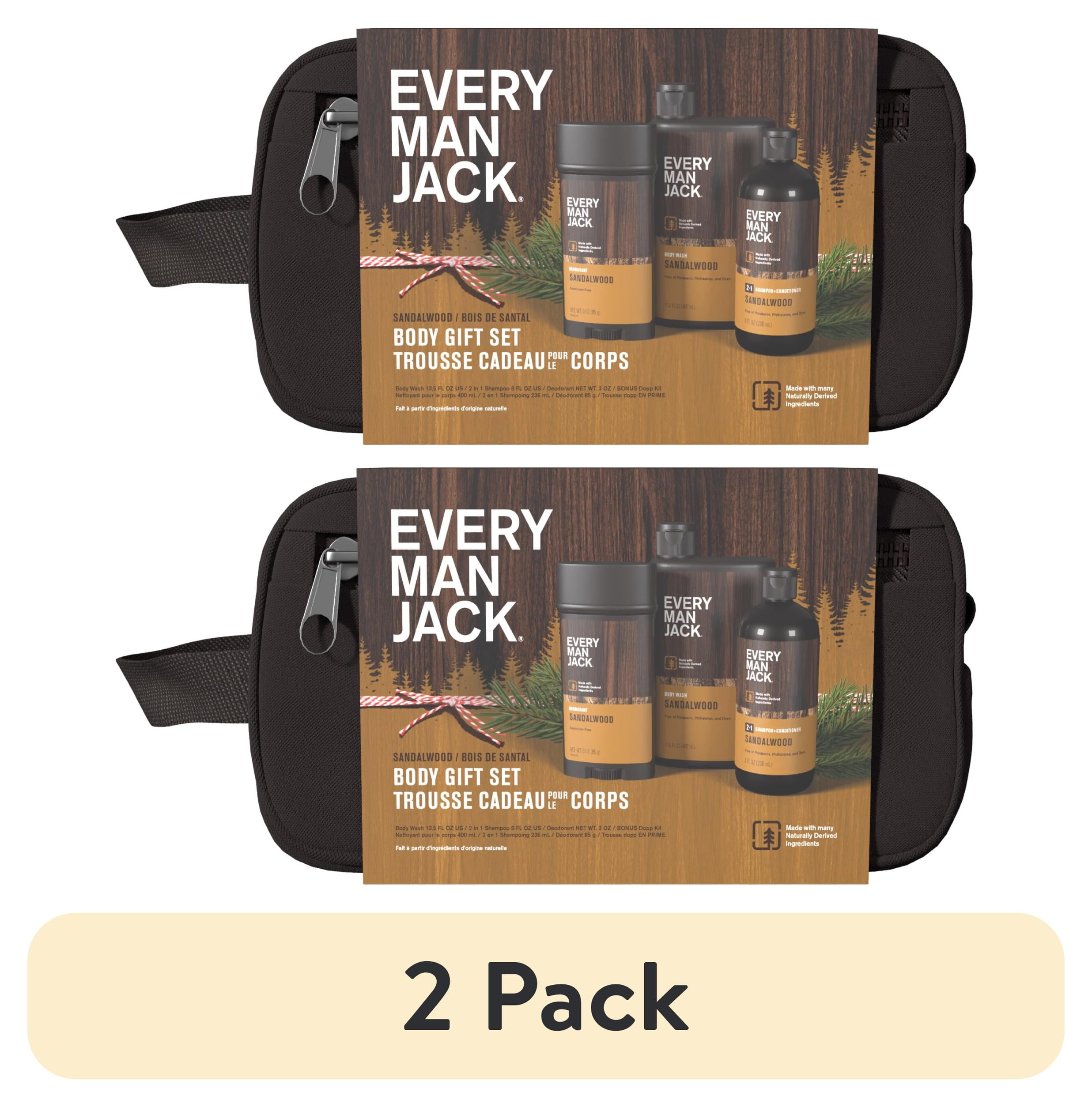 (2 pack) Every Man Jack Men's Bath and Body Christmas Holiday Gift Set ...