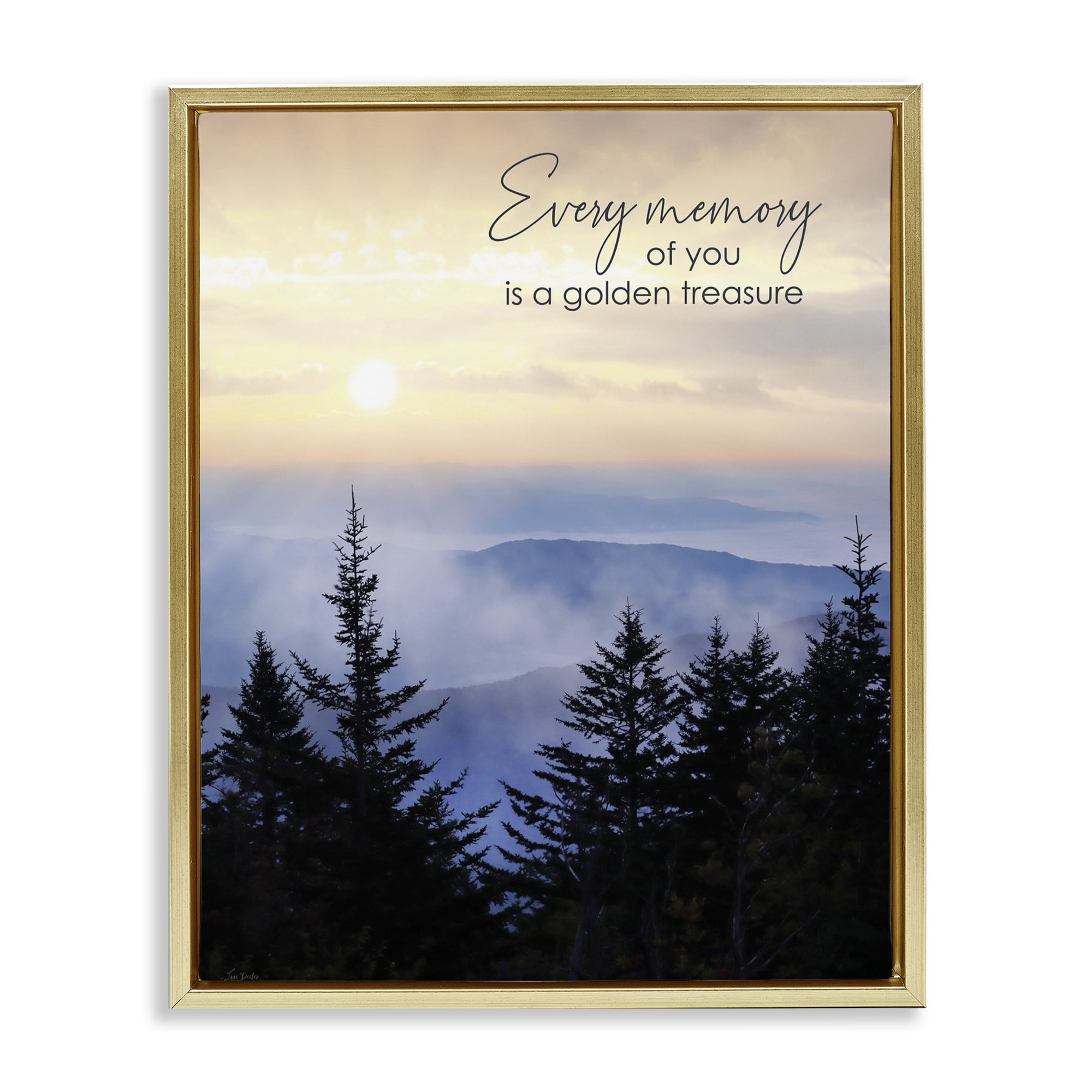 Stupell Industries Every Memory of You Grief Gold Framed Floater Canvas ...