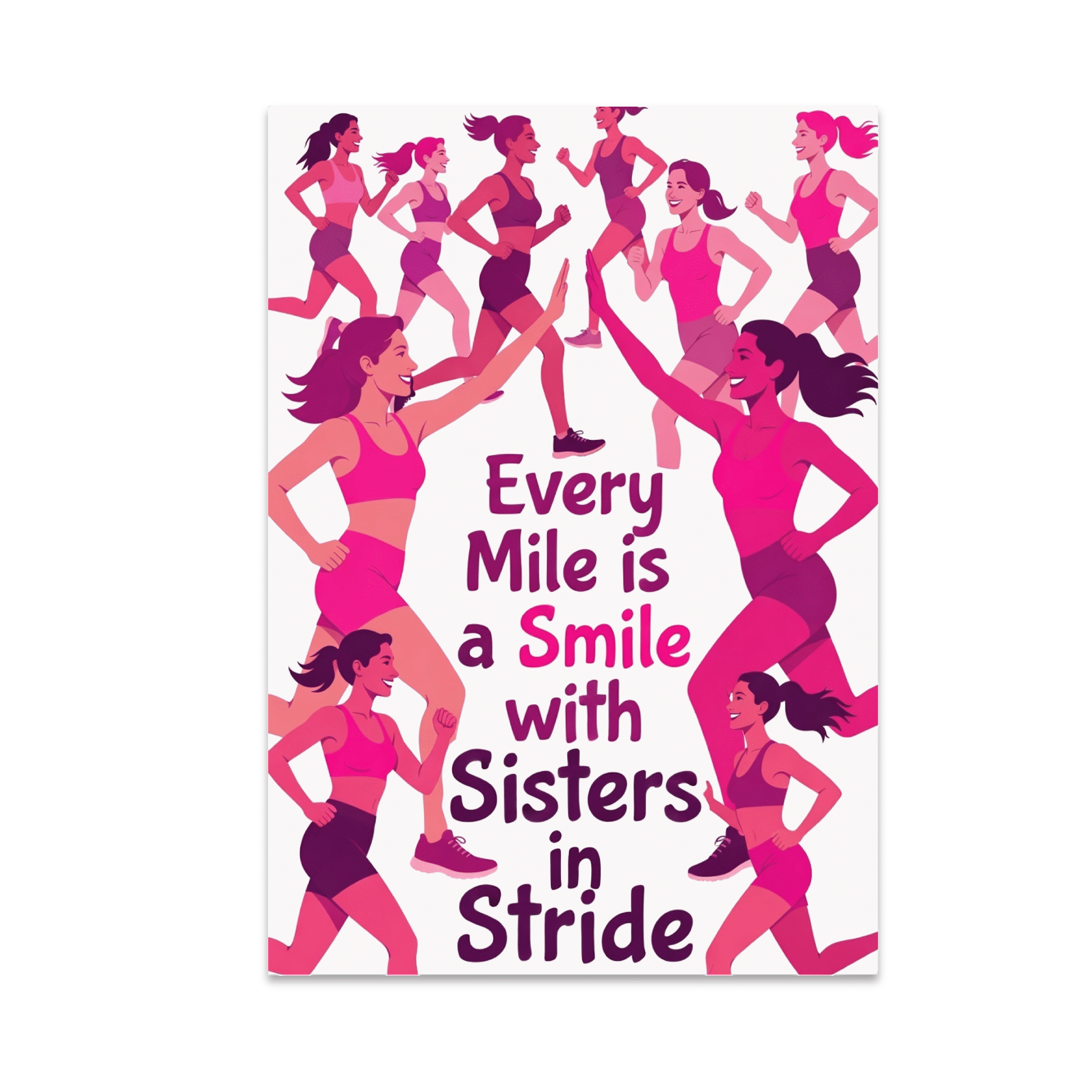 Every Mile is a Smile with Sisters in Stride - Women Runners - 13x19 ...