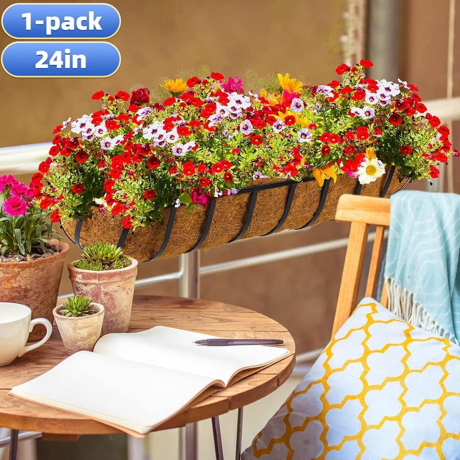 Every Moment Counts 1-Pack 24" Vertical Stack Railing Planters, Window ...