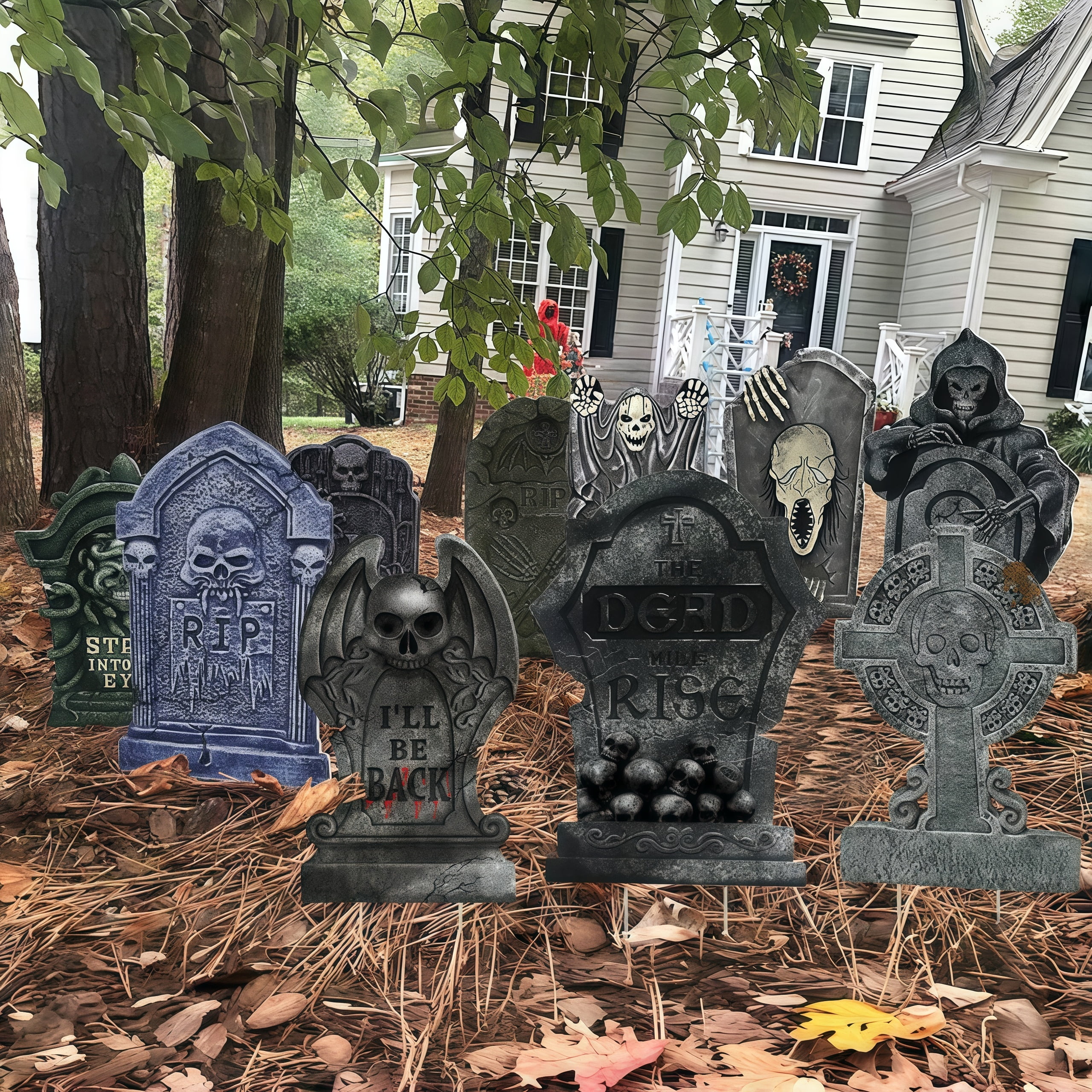 Every Moment Counts 10-Pack Halloween Tombstone Signs with Stakes ...