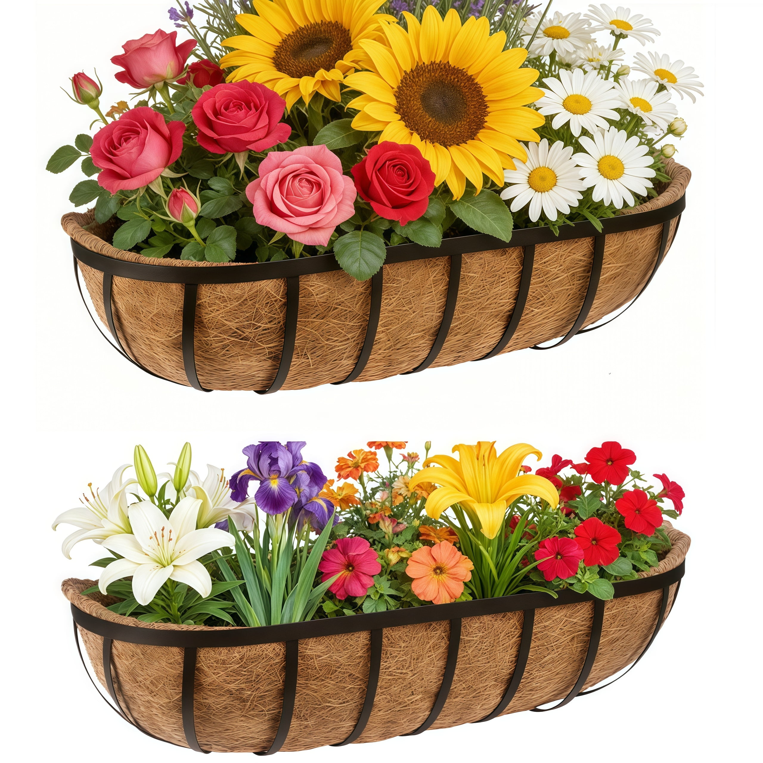 Every Moment Counts 2-Pack 24" Vertical Stack Railing Planters, Window ...