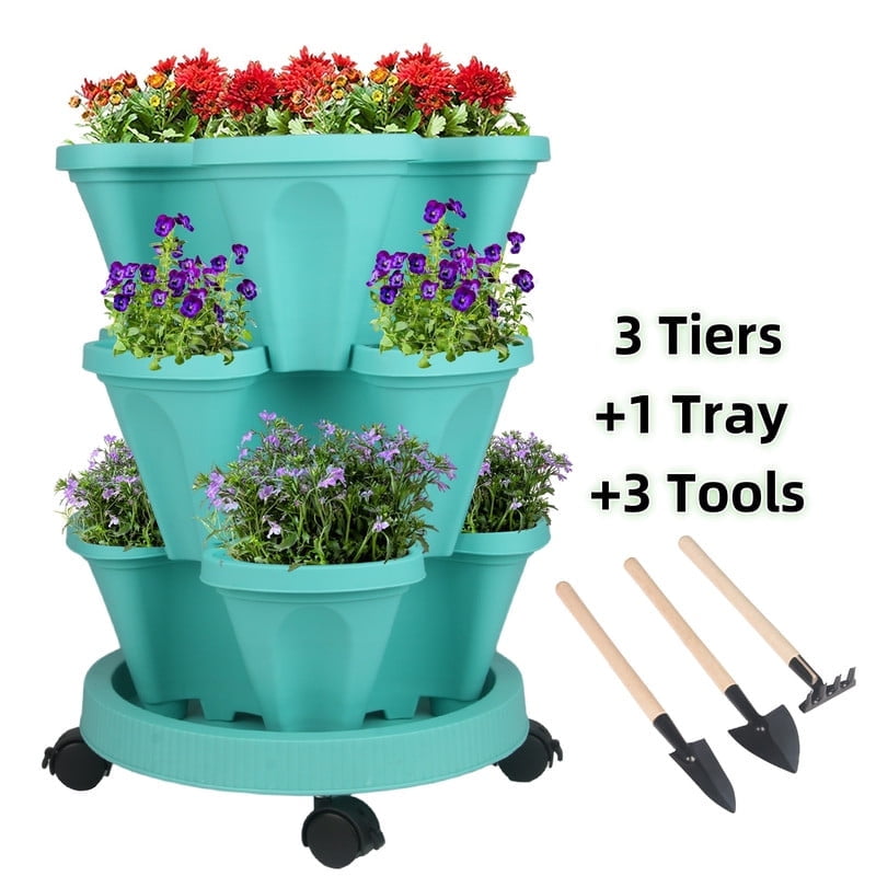 Every Moment Counts 3-Tier Stackable Vertical Garden Planter for ...