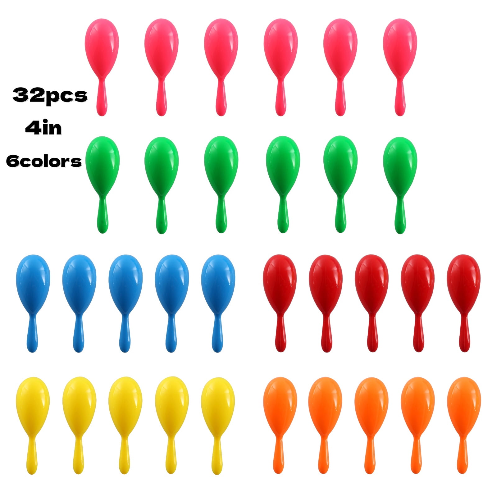 Every Moment Counts 32pcs 4in Mini Neon Maracas for Kids, Toys for ...