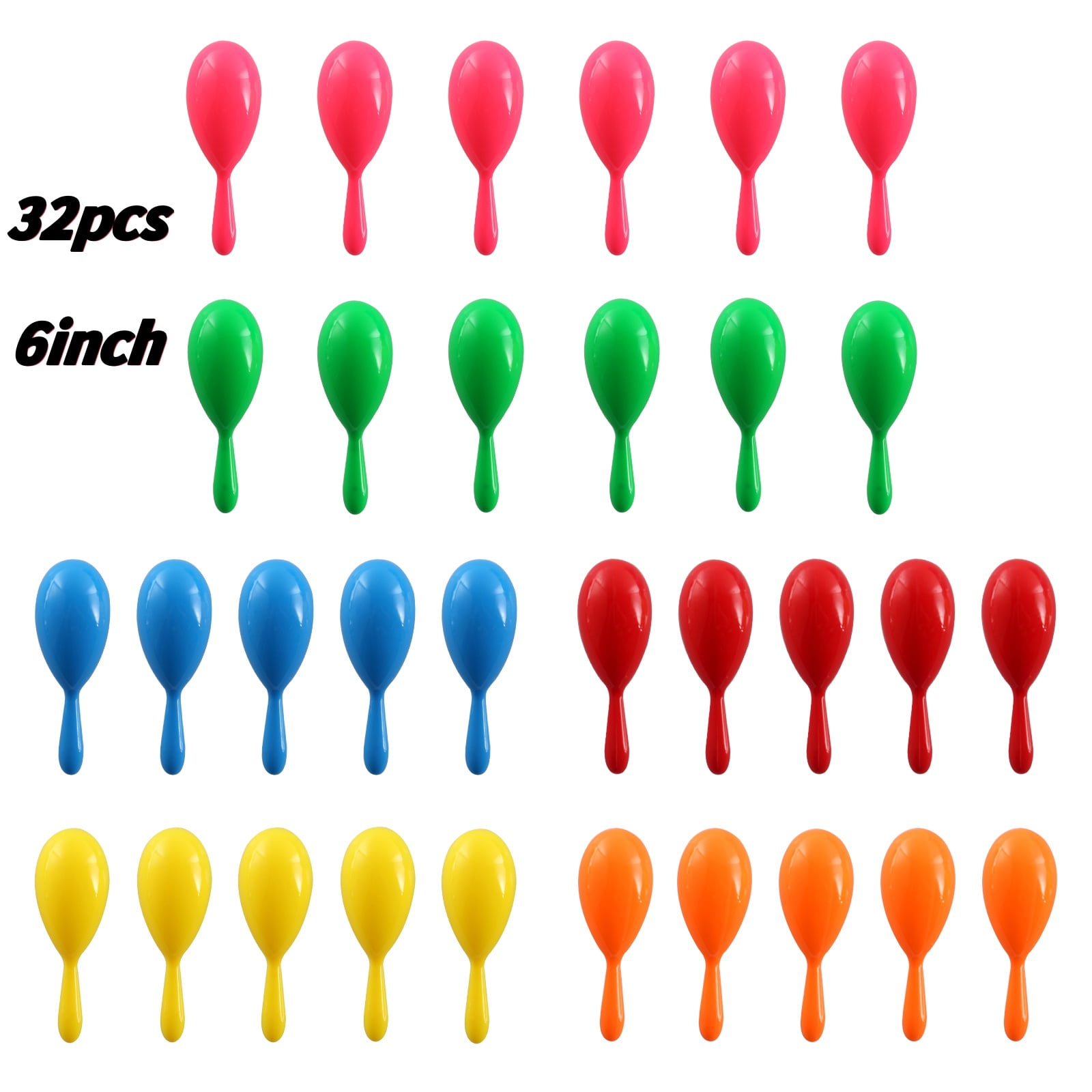 Every Moment Counts 32pcs 6in Neon Maracas, Noisemaker for Birthday ...