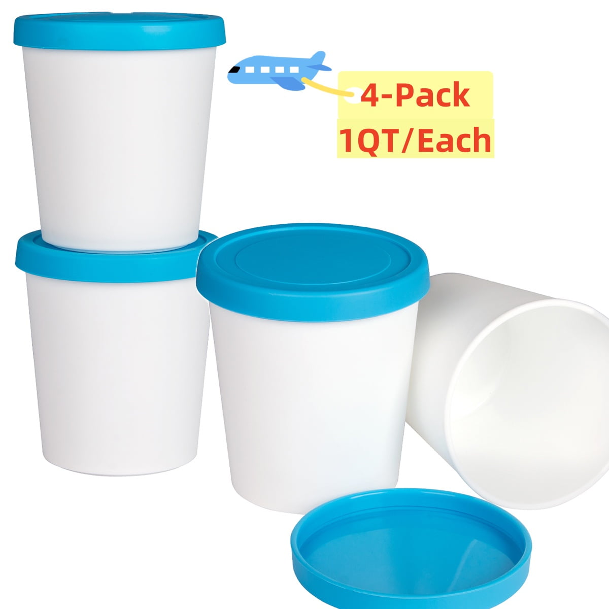 Every Moment Counts 4-Pack Freezer-Safe Stackable Food Containers with ...